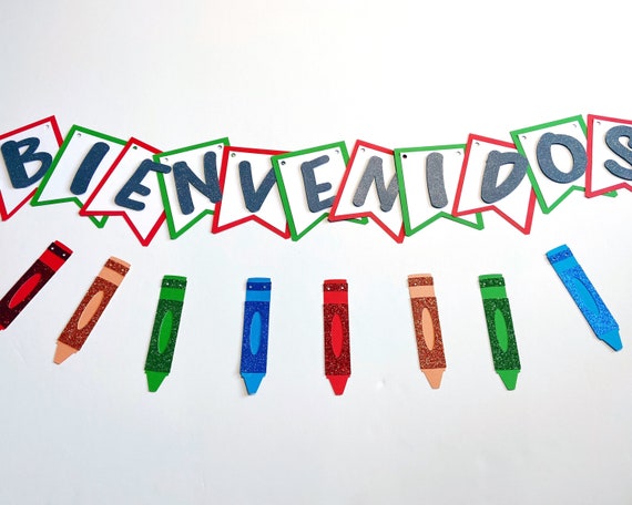 Back to School Banner Classroom Decor Bienvenidos | Etsy
