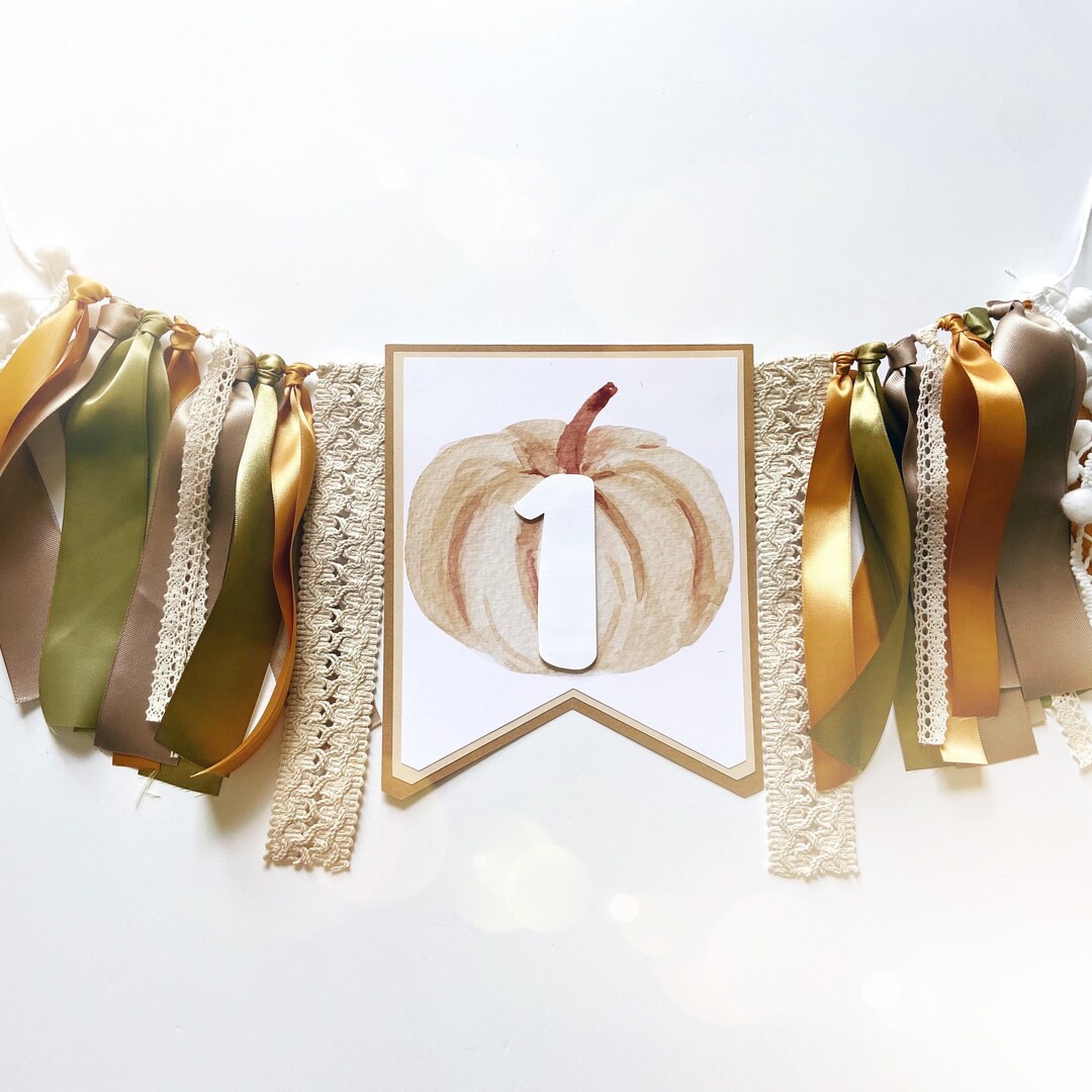 1st Birthday High Chair Banner - Pumpkin High Chair Banner - Pink ...