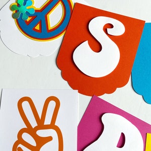 Peace Out Single Digits Banner - Hippie Party - Hippie Banner - Groovy ...