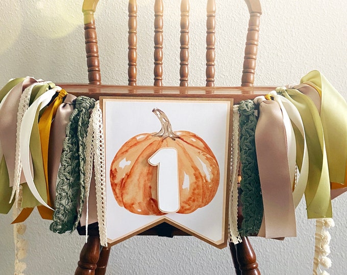 Pumpkin High Chair Banner - Pumpkin 1st Birthday - Pumpkin Birthday ...