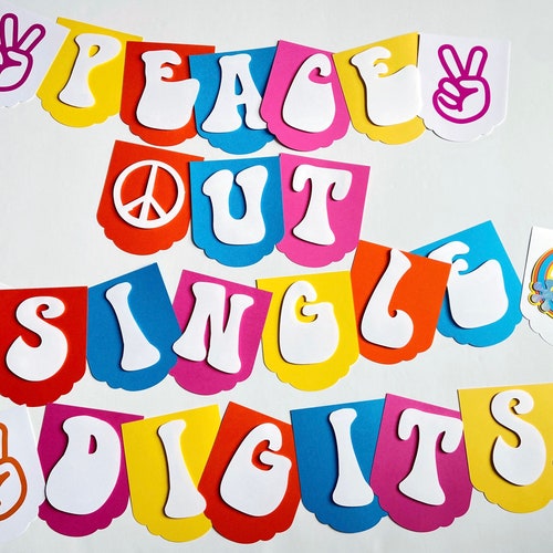 Peace Out Single Digits Printable Party Decor - Etsy