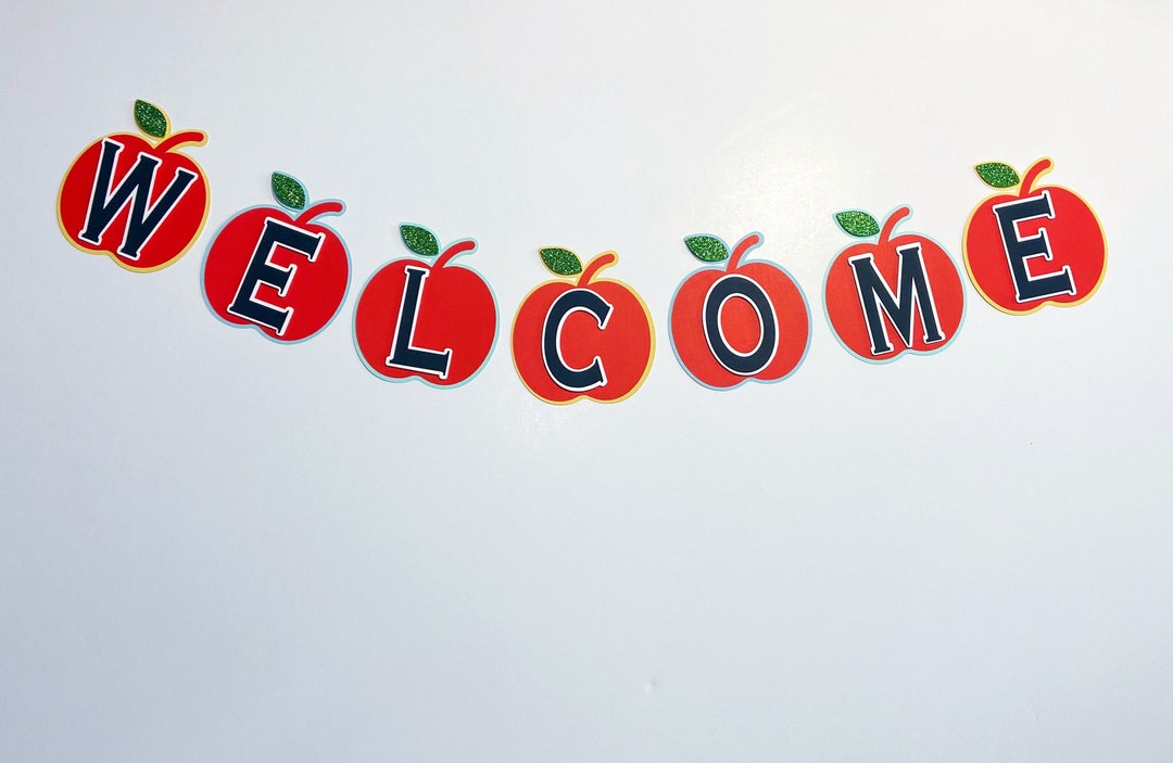 Back to School Banner -apple Classroom Decor - Welcome Classroom Banner ...