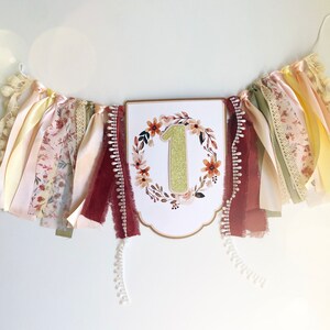 Floral Birthday Banner Wildflower High Chair Banner Floral 1st Birthday ...