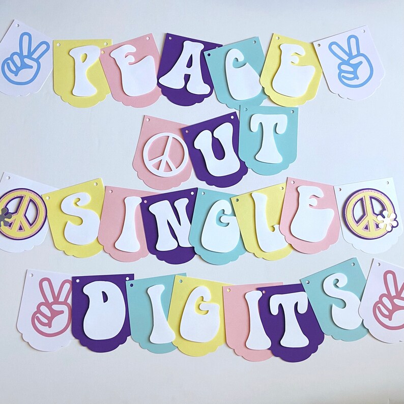 Peace Out Single Digits Birthday Hippie Party Hippie - Etsy