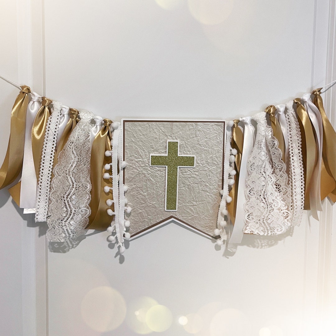 Baptism High Chair Banner - Baptism Banner - Baptism Decoration - God ...