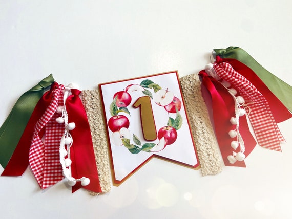 Apple of My Eye Birthday Apple Themed Birthday Apple Banner - Etsy