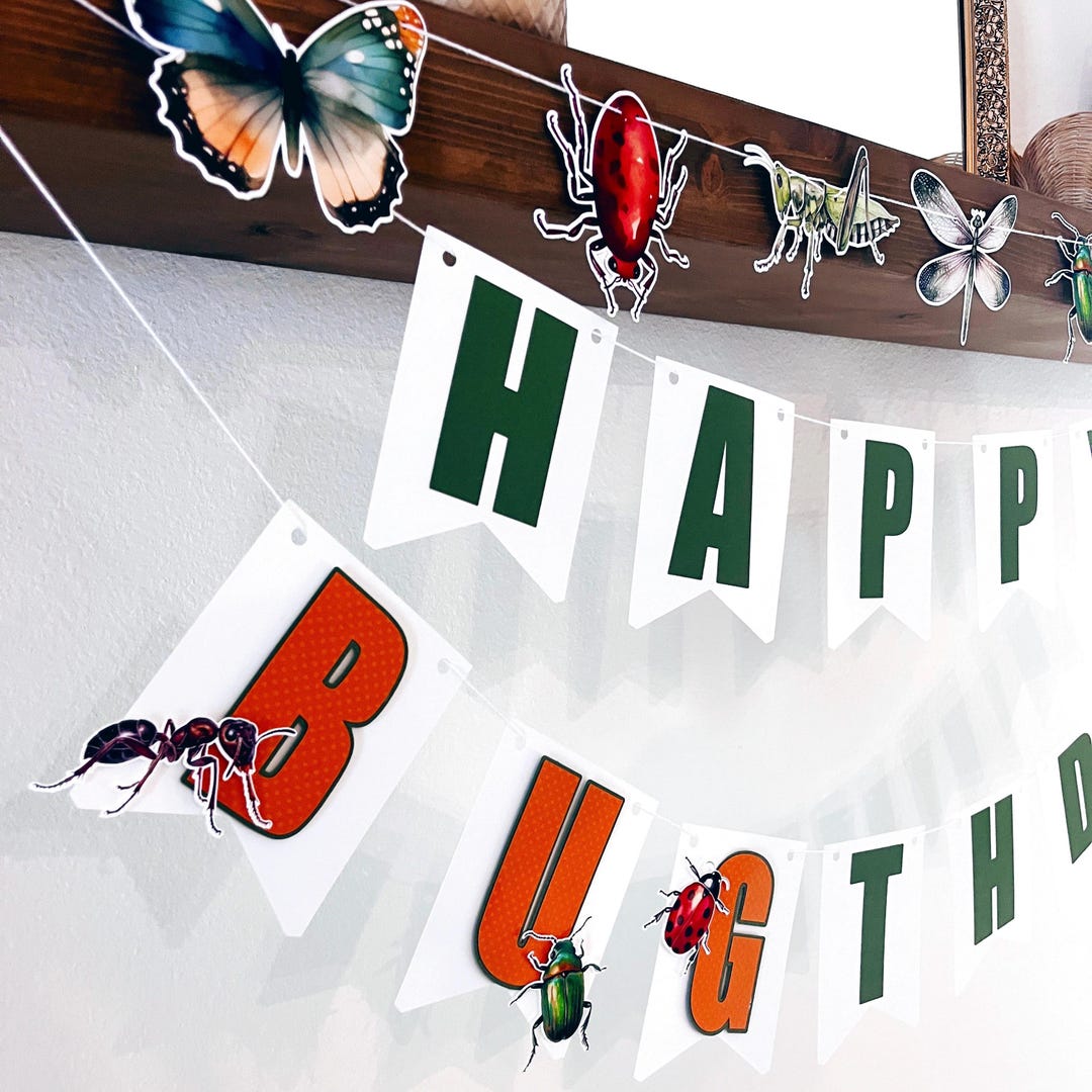 Bugs Birthday Decorations - Bugs Birthday Party - Insects Banner - Bugs ...