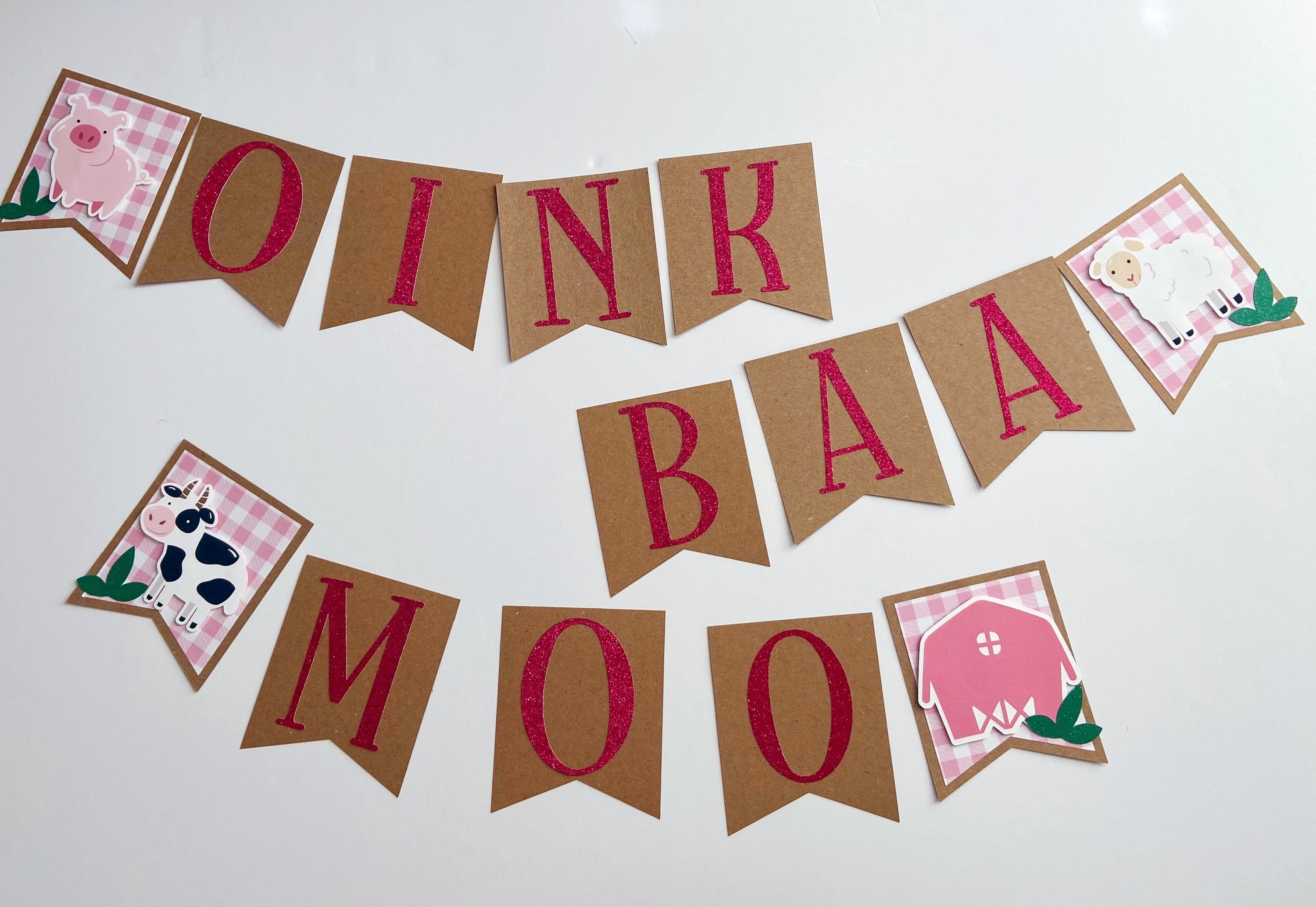 Farmyard Pink Birthday Oink Baa Moo Theme Pink Farm Theme - Etsy