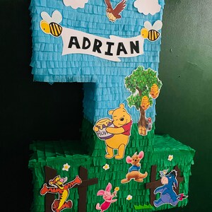 Inspired Number Winnie the Pooh Piñata - Etsy
