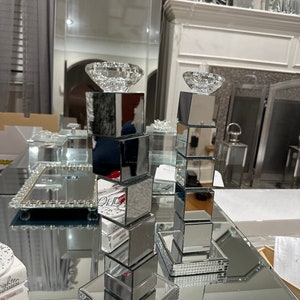 Crushed Diamond Staggered Candle Holder - Etsy