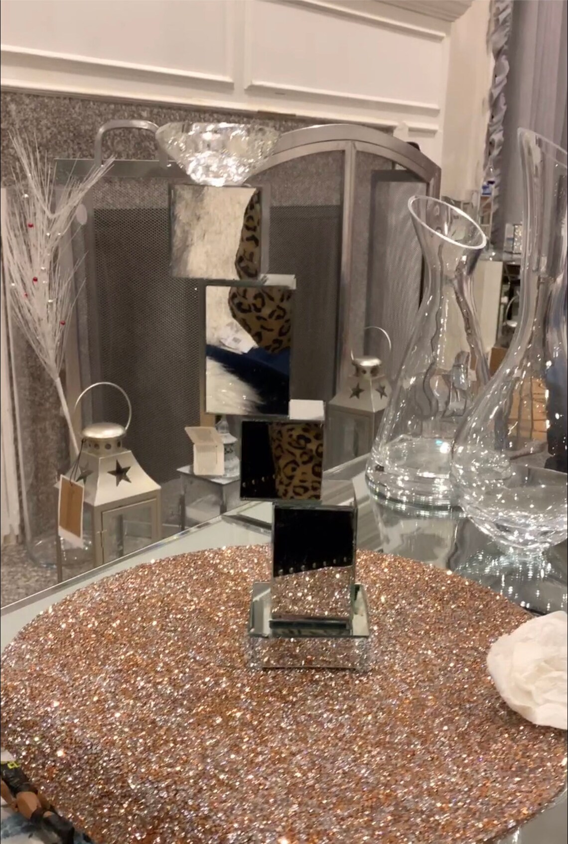 Crushed Diamond Staggered Candle Holder | Etsy