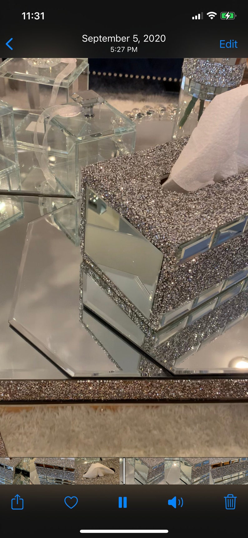 Crushed Diamond Tissue Holder - Etsy