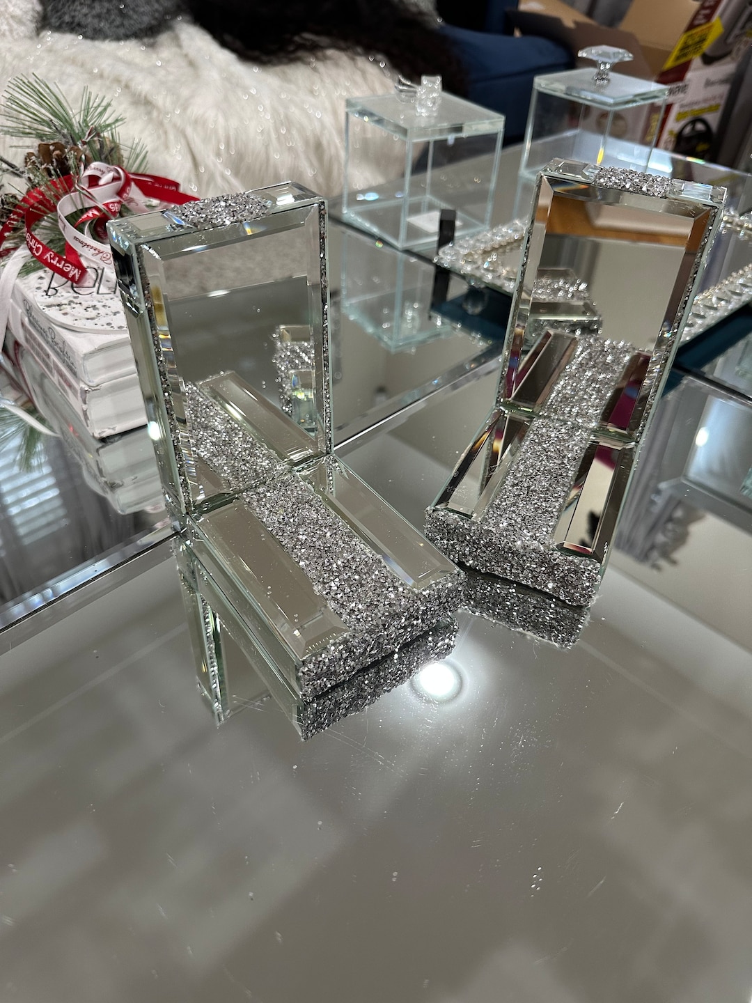 Crushed Diamond Book Ends - Etsy