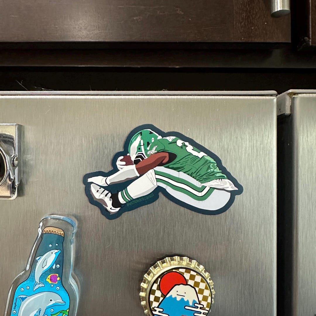 Saquon Hurdle Inspired Sticker and Magnet - Hand Drawn Sticker ...