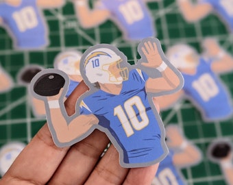 Justin Herbert Glossy Sticker 3, Water Resistant Laptop and Phone Decal ...