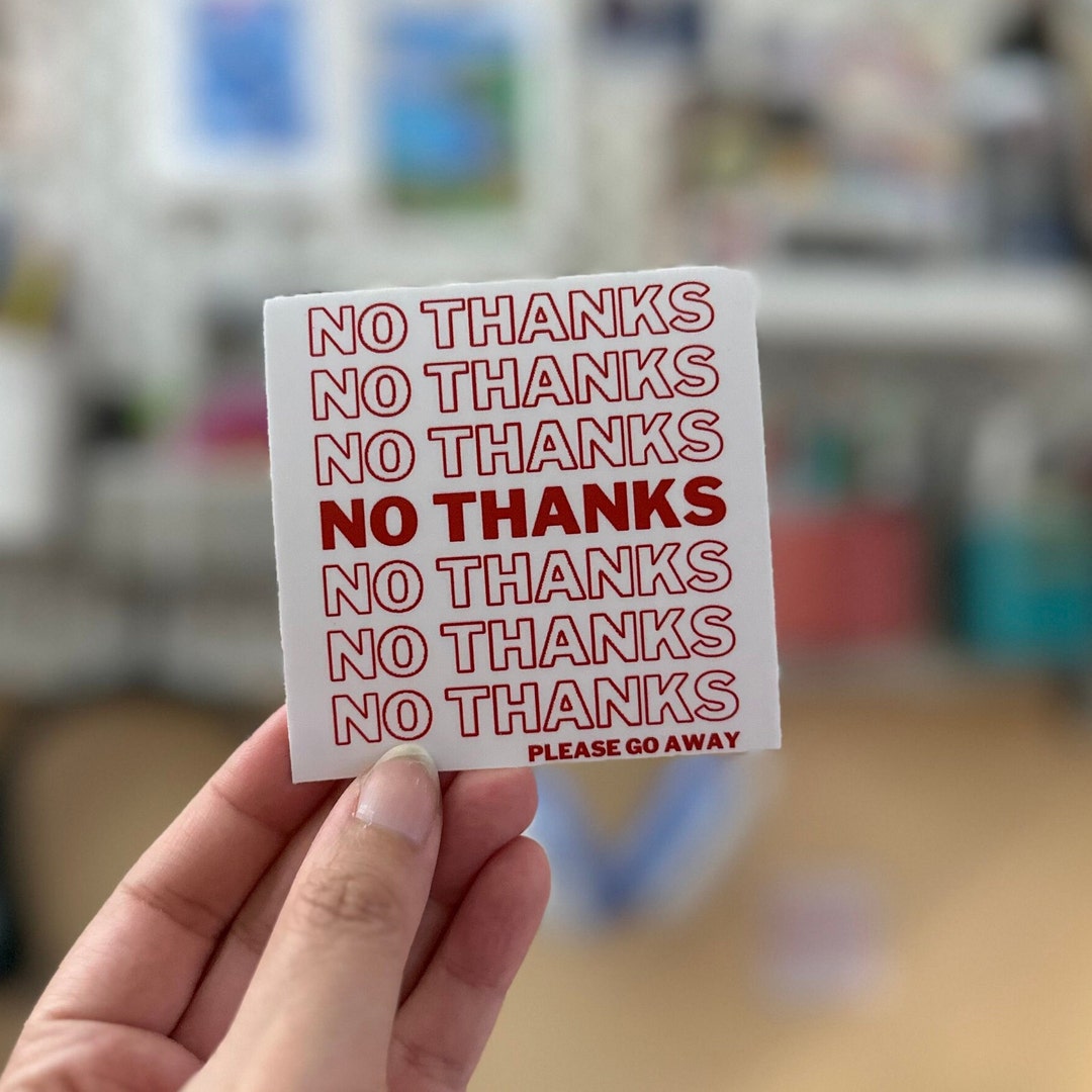 NO THANKS Sticker - Matte Vinyl Sticker - Etsy
