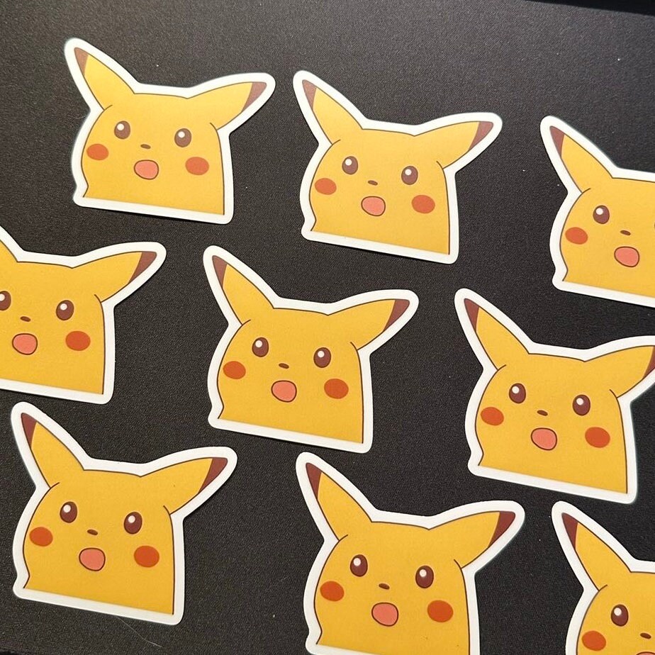 2-pack Surprised Meme Sticker Matte Vinyl Sticker, Meme Sticker ...