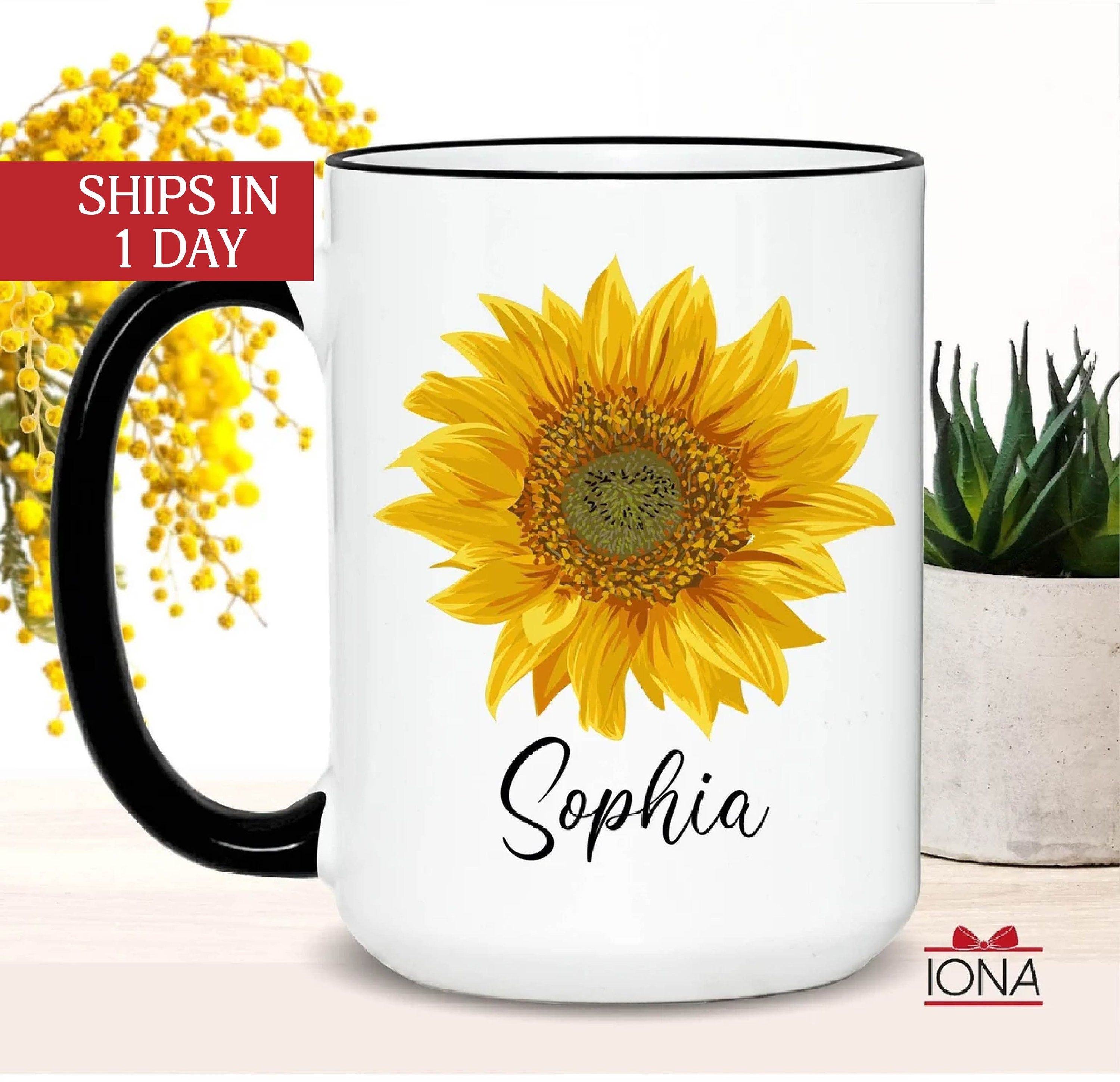 Sunflower Mug Personalized Sunflower Lover Gift Sunflower - Etsy