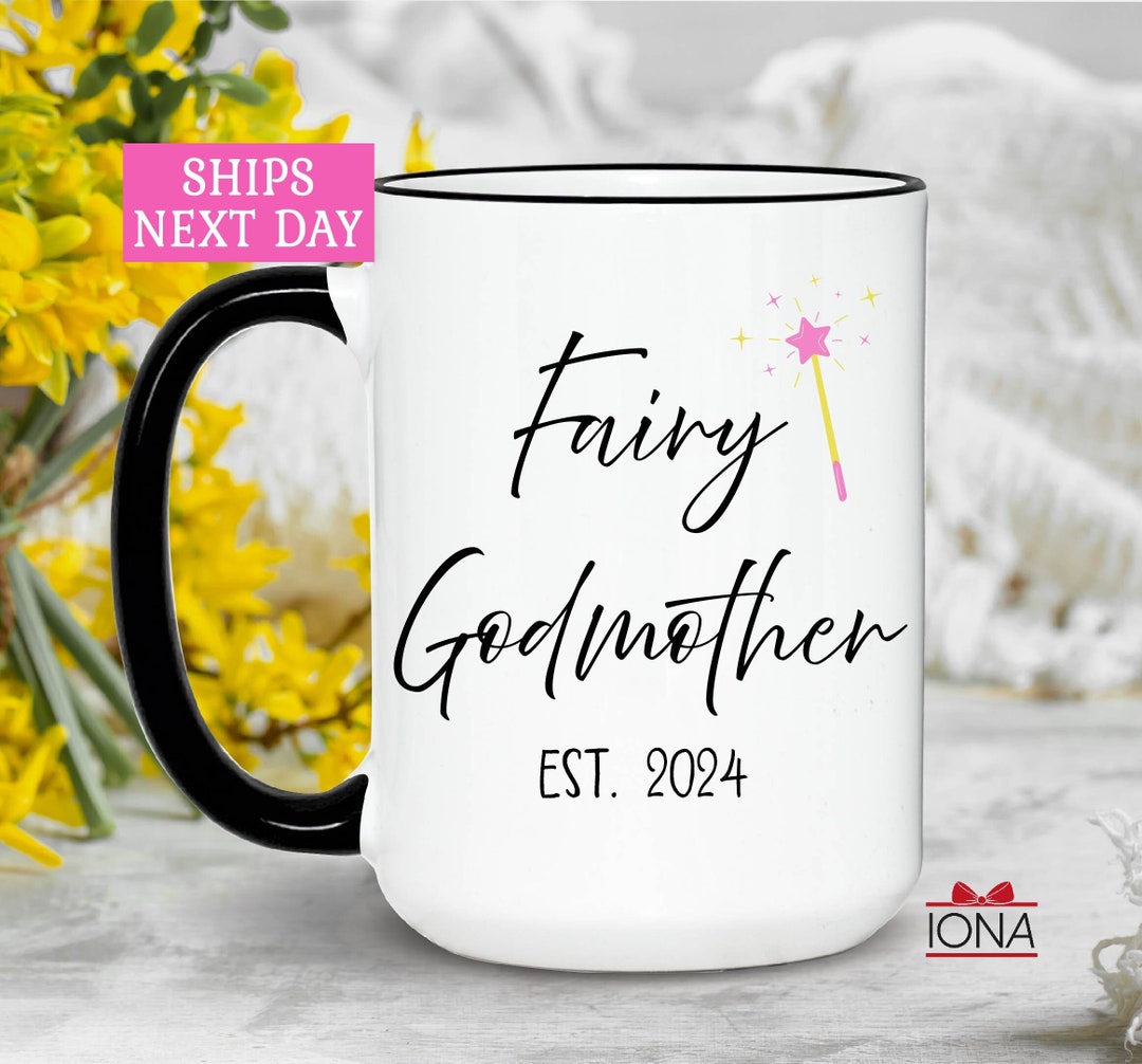 Fairy Godmother Coffee Mug, Est. Christening Cup, Unique Baptism ...