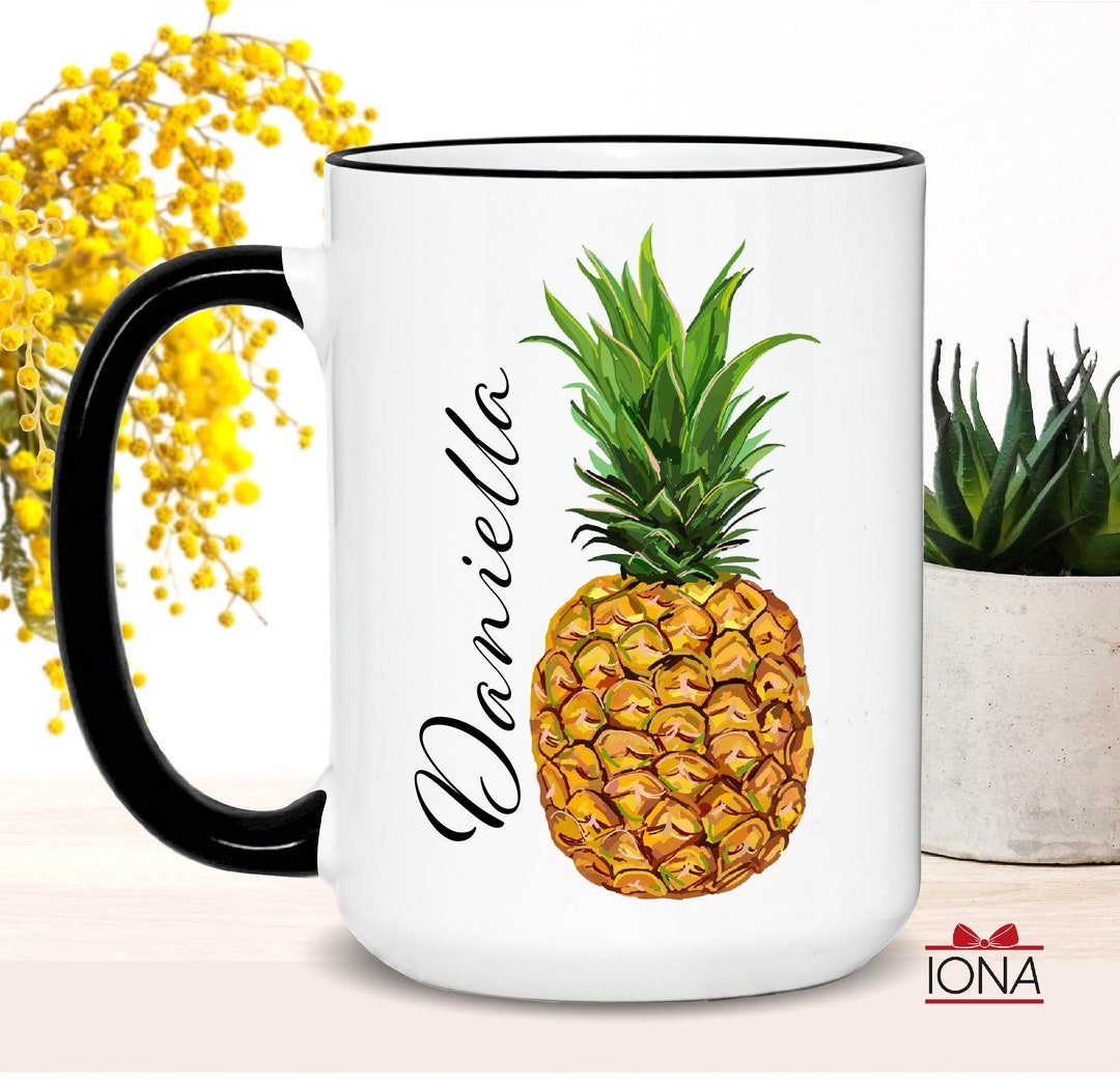 Pineapple Name Mug, Gift for Women, Custom Name Coffee Mug, Name Cup ...