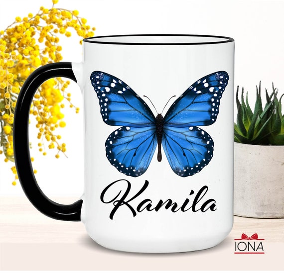 Butterfly Mug Blue Butterfly Coffee Mug Butterfly Gifts for | Etsy