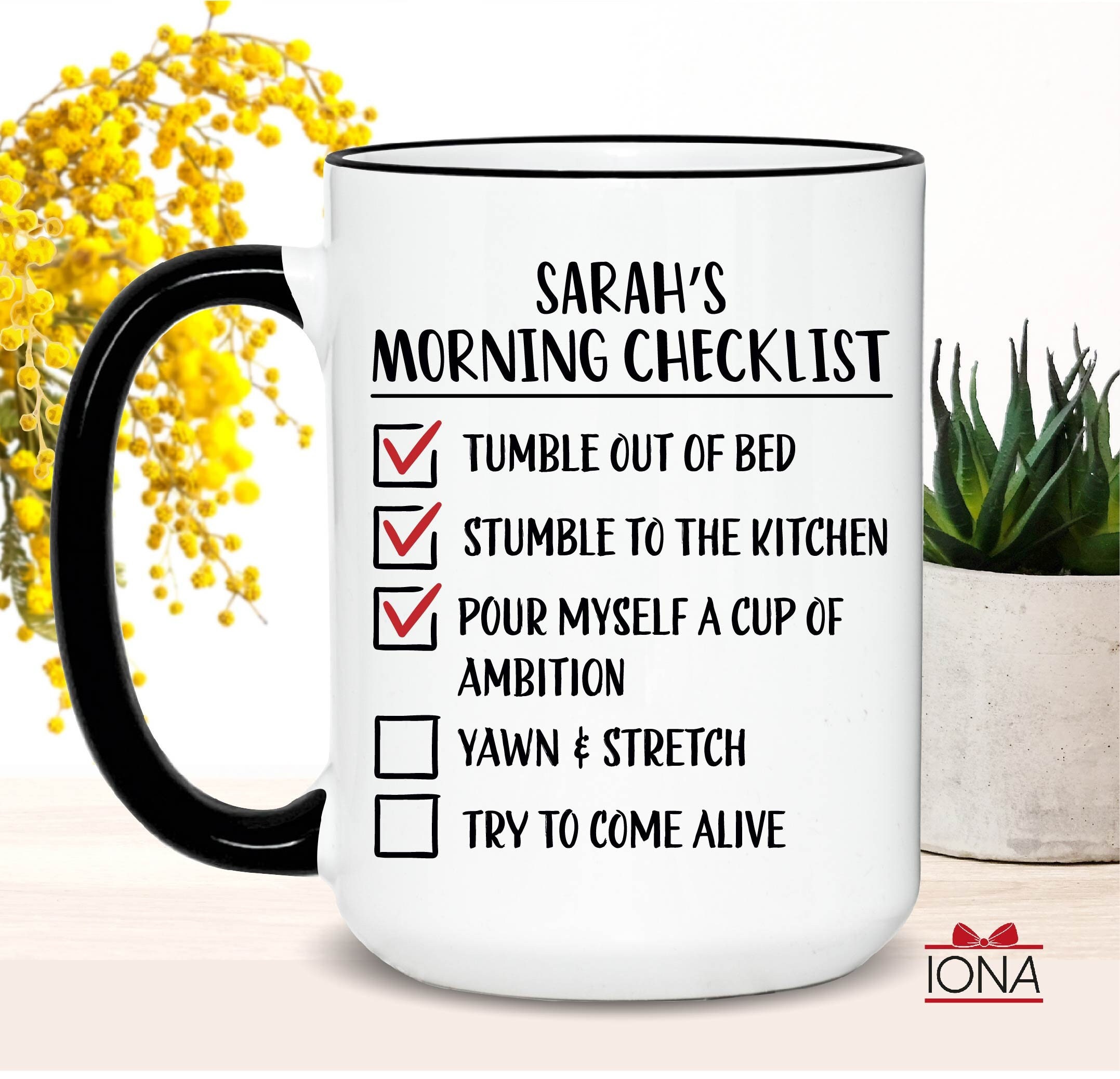 Personalized Morning Checklist Cup of Ambition Coffee Mug - Etsy