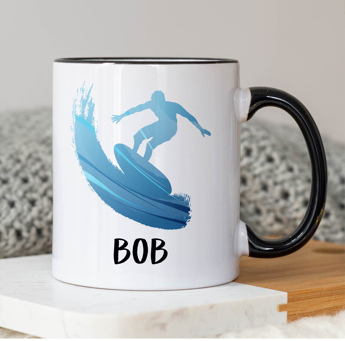 Surfer Gift, Custom Surfer Mugs, Surfing Coffee Mug, Personalized ...