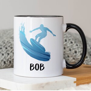 Surfer Gift, Custom Surfer Mugs, Surfing Coffee Mug, Personalized ...