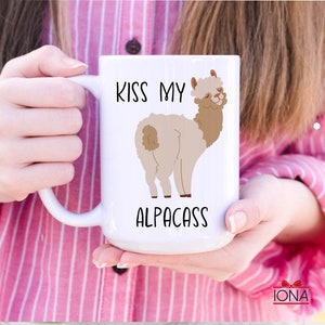 Kiss My Alpaca Coffee Mug, Funny Morning Mug, Llama Tea Cup, Alpaca ...