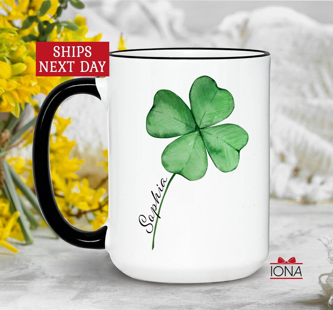 Shamrock Mug, Shamrock Gifts, Four Leaf Clover, 4 Leaf Clover, St ...