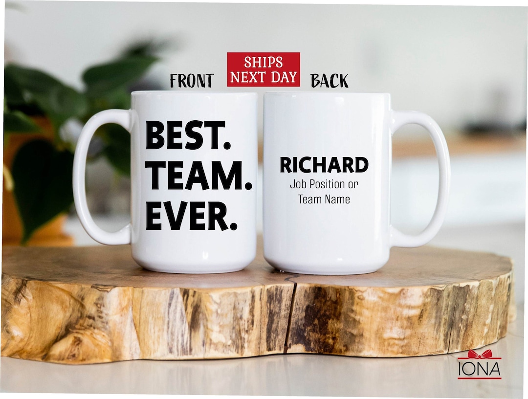 Personalized Best Team Ever Coworker Coffee Mug Gift, Employee ...