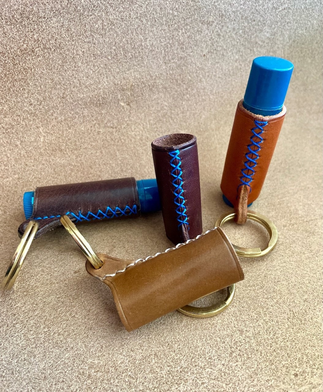 Handmade Leather Chapstick Keychain, Lip Balm Holder - Etsy