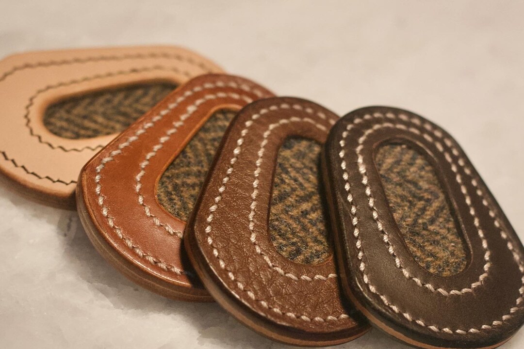 Fidget Fob Leather and Tweed Stim, Sensory Toy for Adults - Etsy