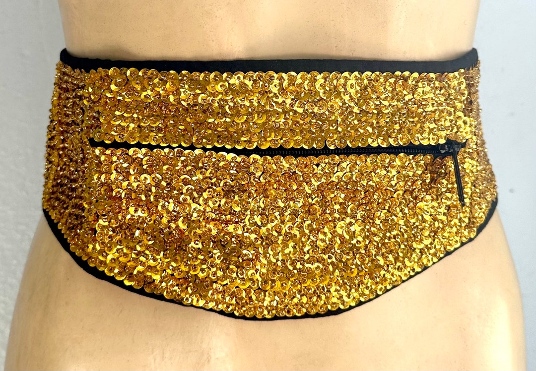 Sequin Cummerbund Fashion Belt Gold - Etsy