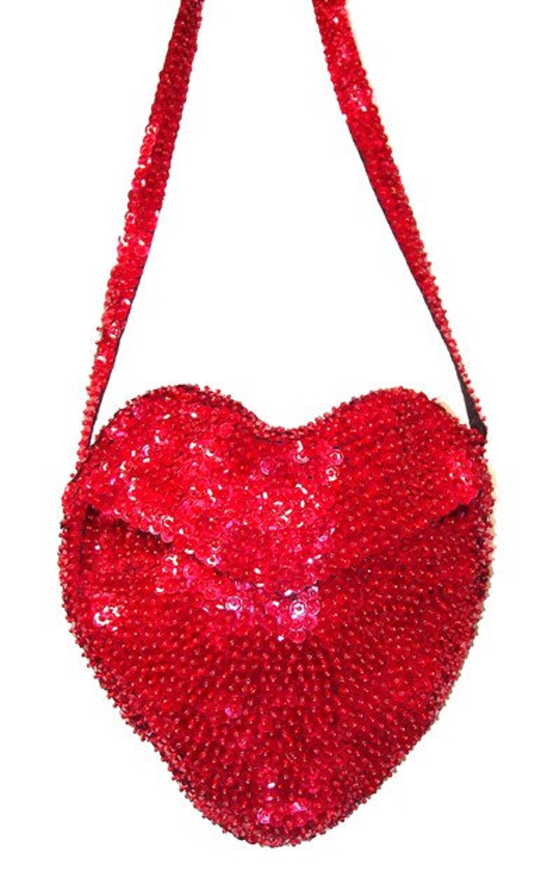 Sequin Purse HEART Shape RED Long Strip - Etsy