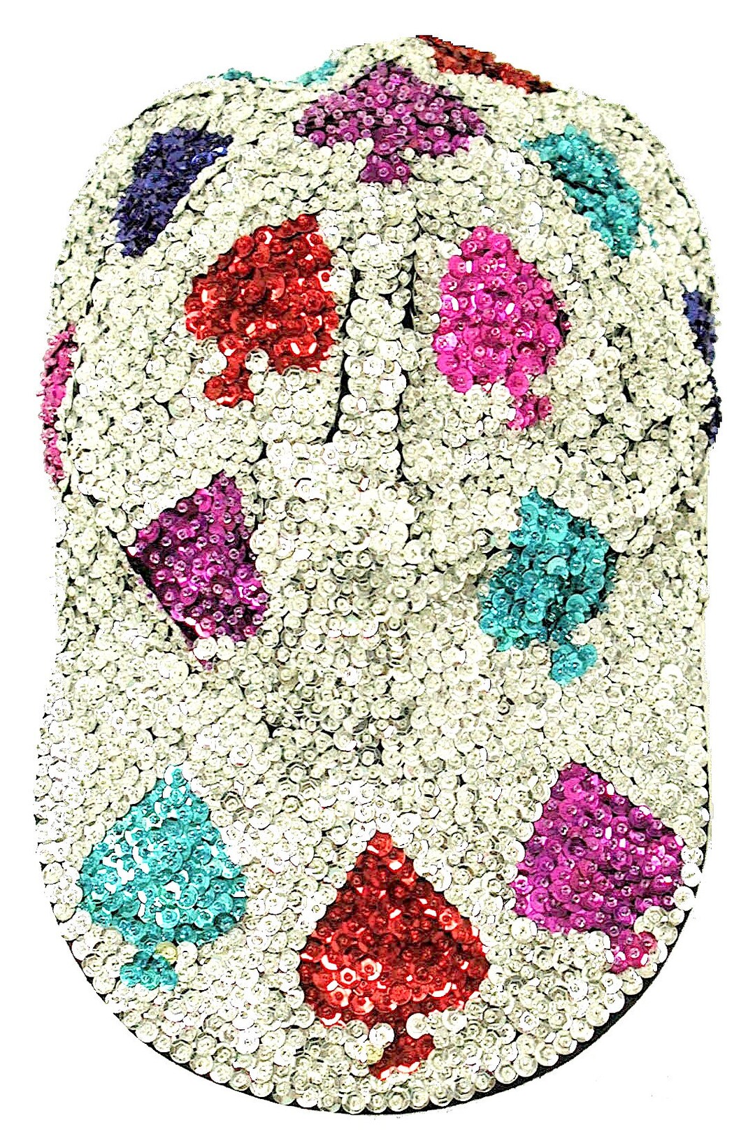 Sequin Baseball Cap SILVER W/color SPADES - Etsy