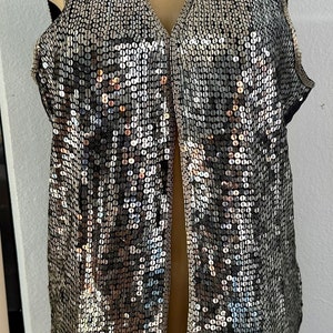 Sequin Vest Silver Size 8 Only - Etsy