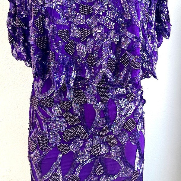 Purple Sequin Dress - Etsy