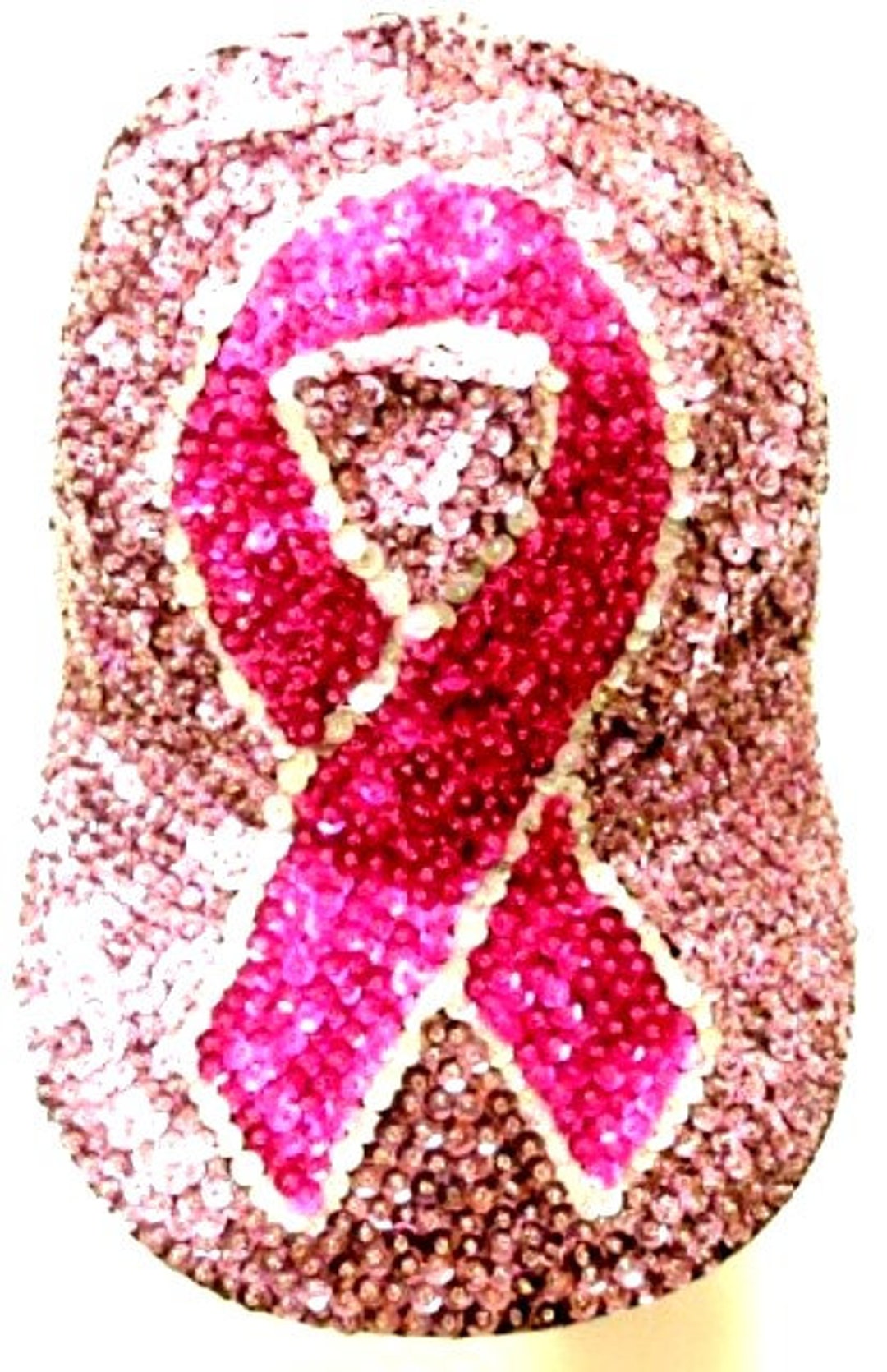 Sequin Baseball Cap PINK With PINK RIBBON - Etsy