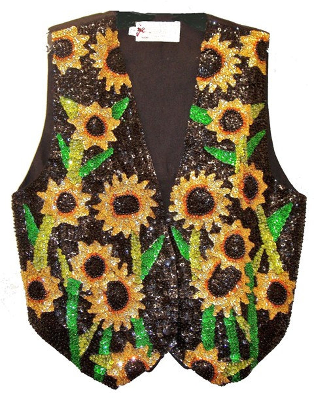 Sequin Vest SUNFLOWER BLACK - Etsy