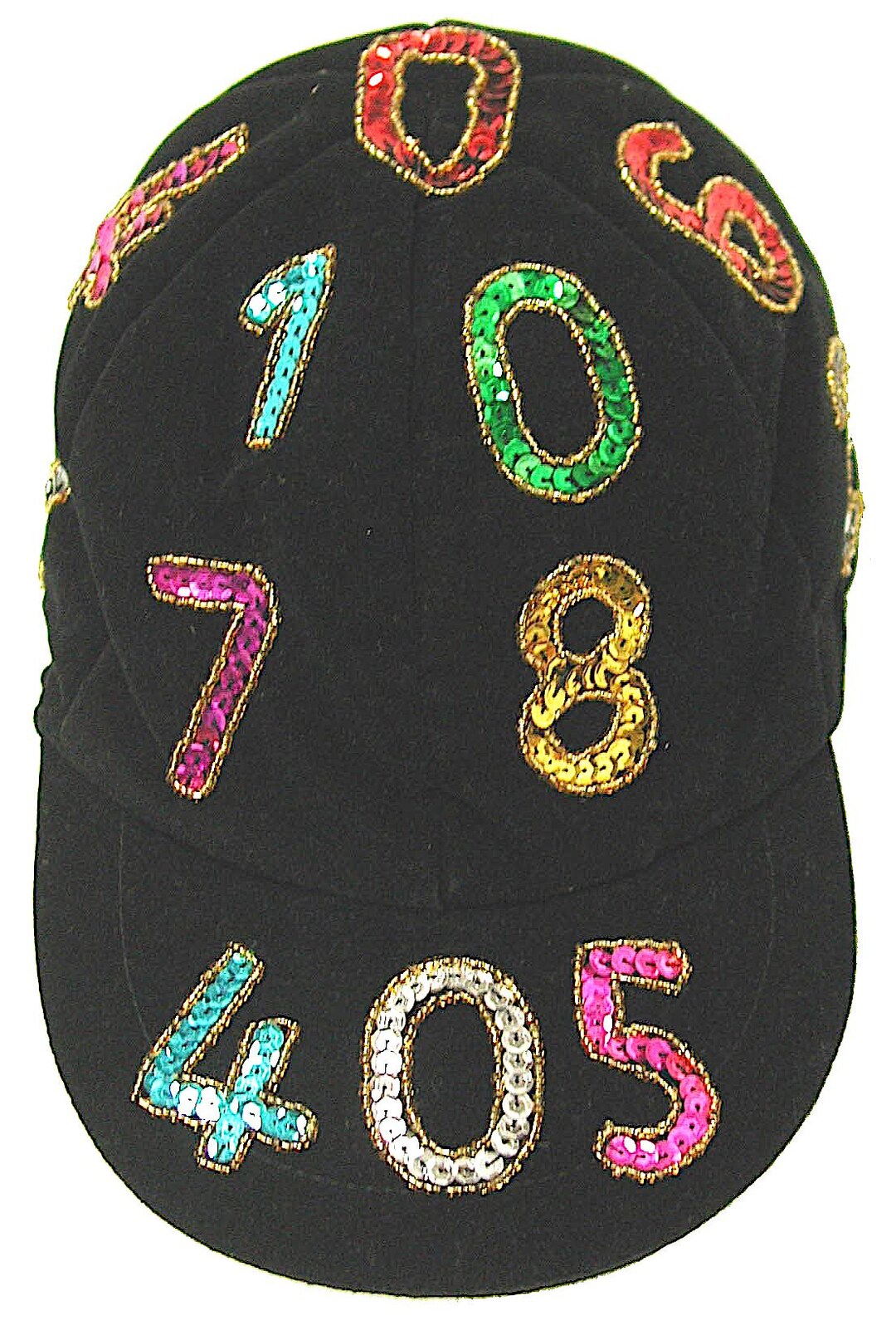 Sequin Velvet Baseball Cap BLACK W/COLOR NUMBERS - Etsy