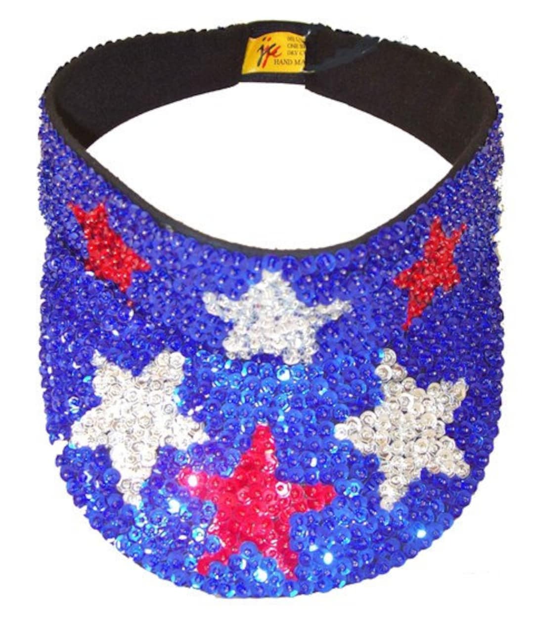 Sequin Sun Visor BLUE With RED & SILVER Stars - Etsy