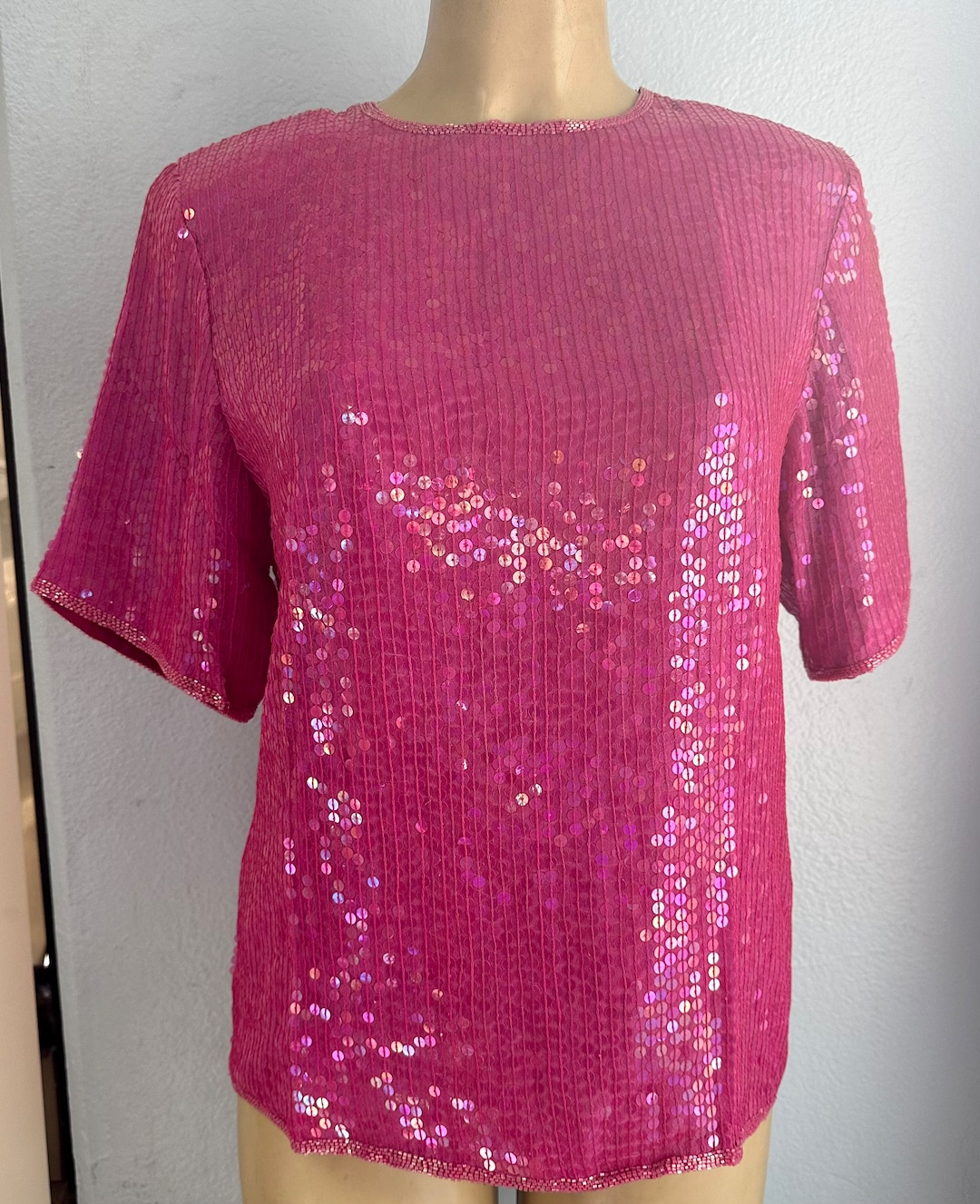 Sequin Top Pink - Etsy