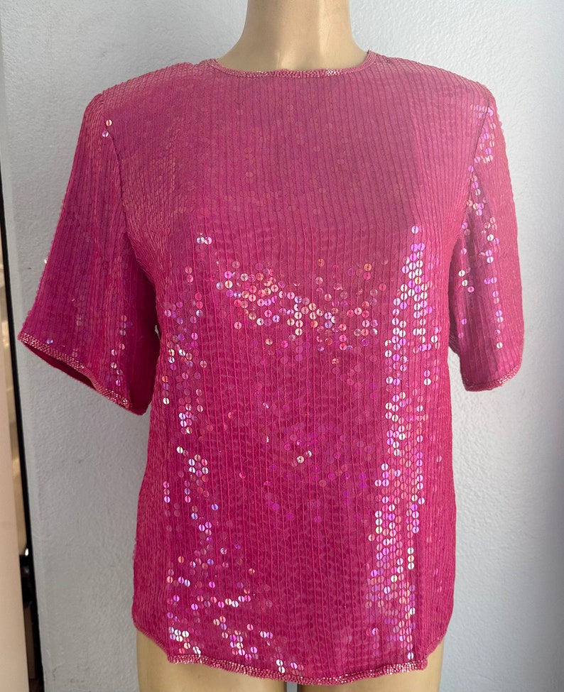 Sequin Top Pink - Etsy
