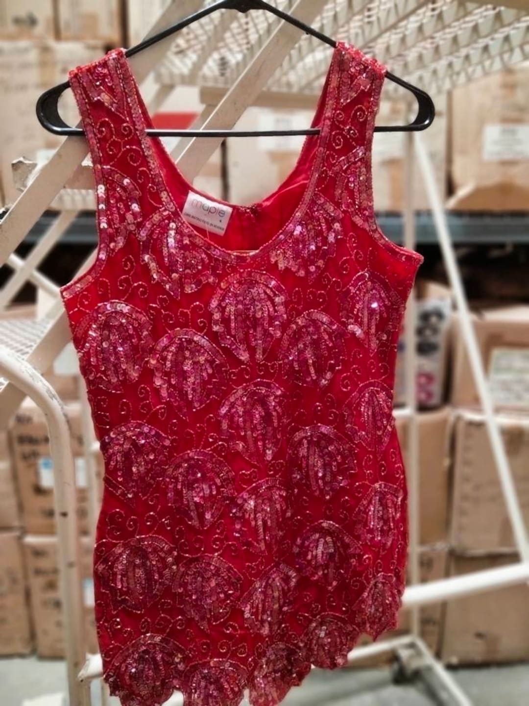 Sequin Red Tank Top - Etsy