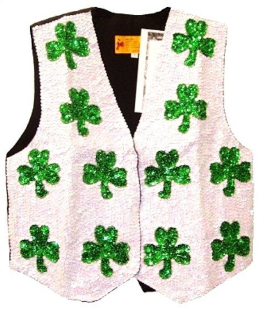 Sequin Vest OPAL WHITE SHAMROCK - Etsy