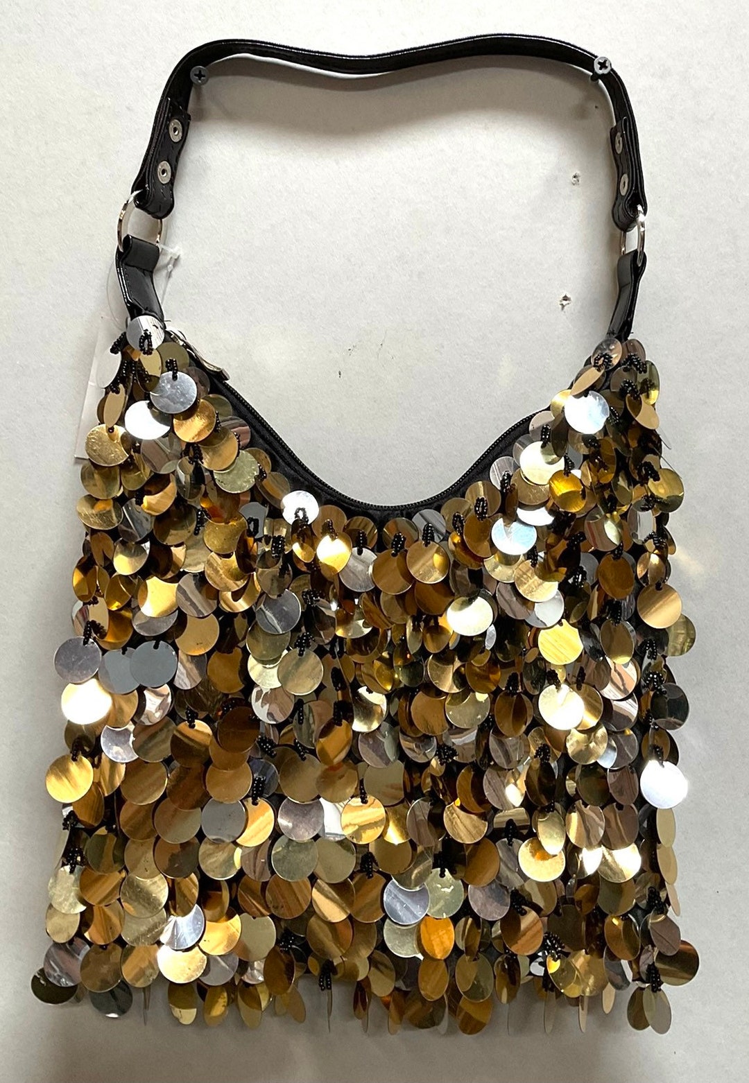Sequin Handbag Black Gold Silver - Etsy