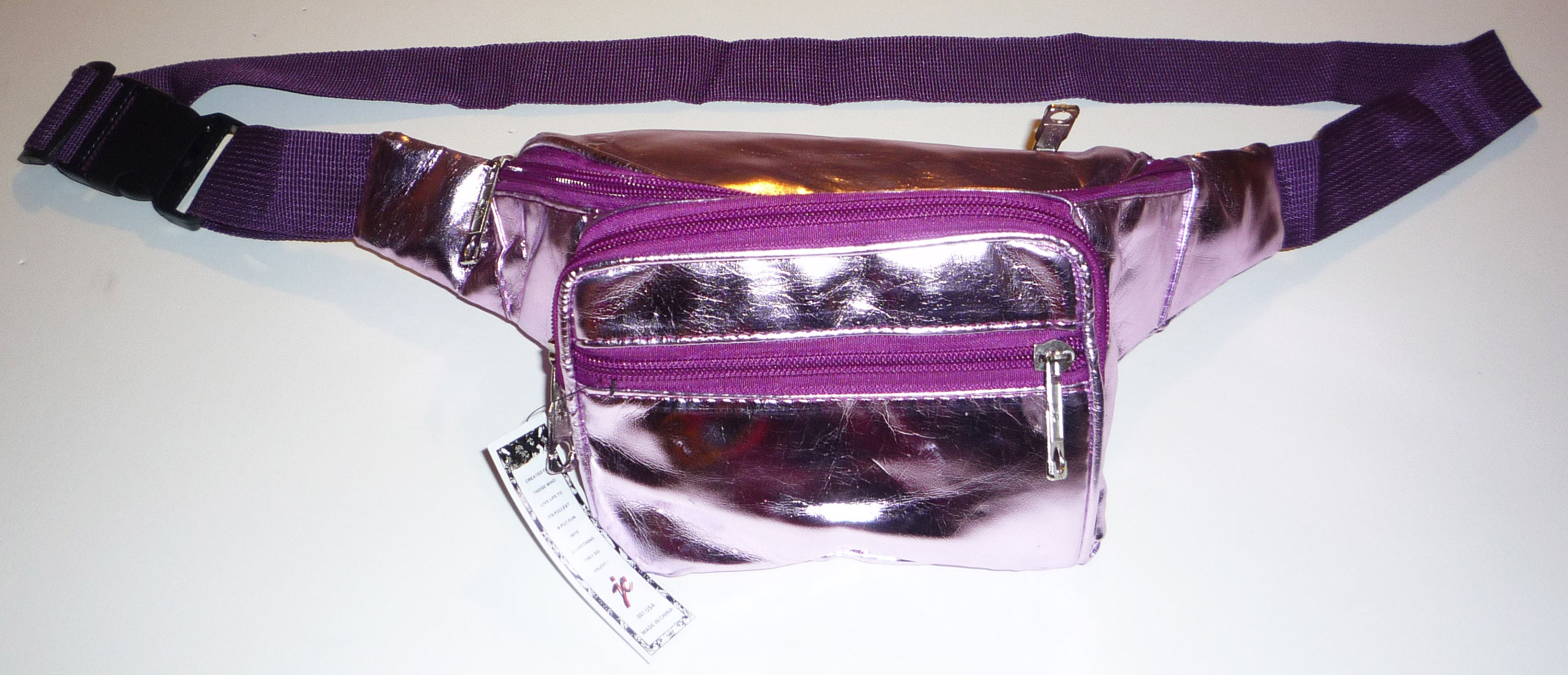Metallic PVC Fanny Pack Purple - Etsy