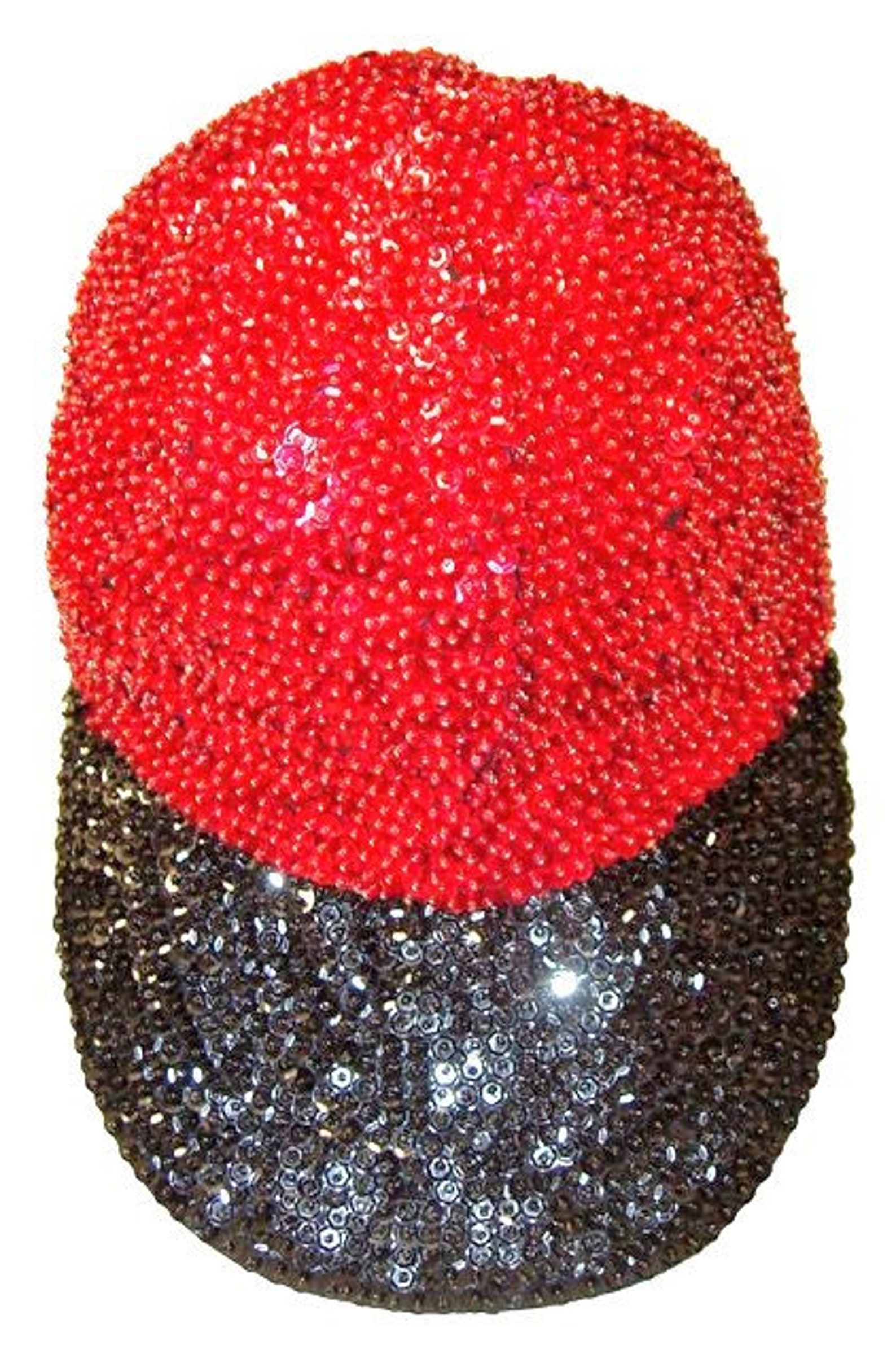 Sequin Baseball Cap RED With BLACK BRIM - Etsy