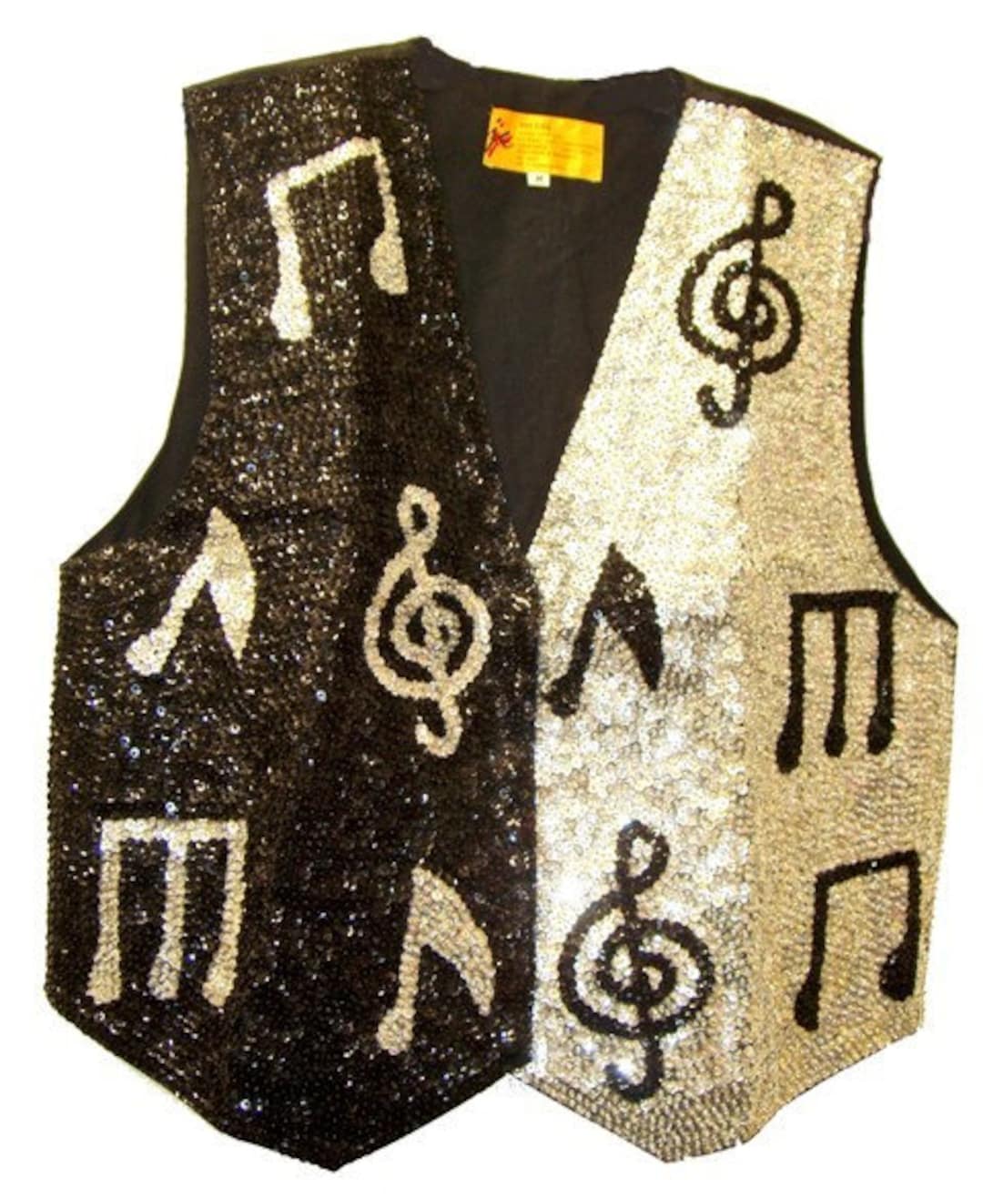 Sequin Vest 2 TONE MUSIC Notes - Etsy